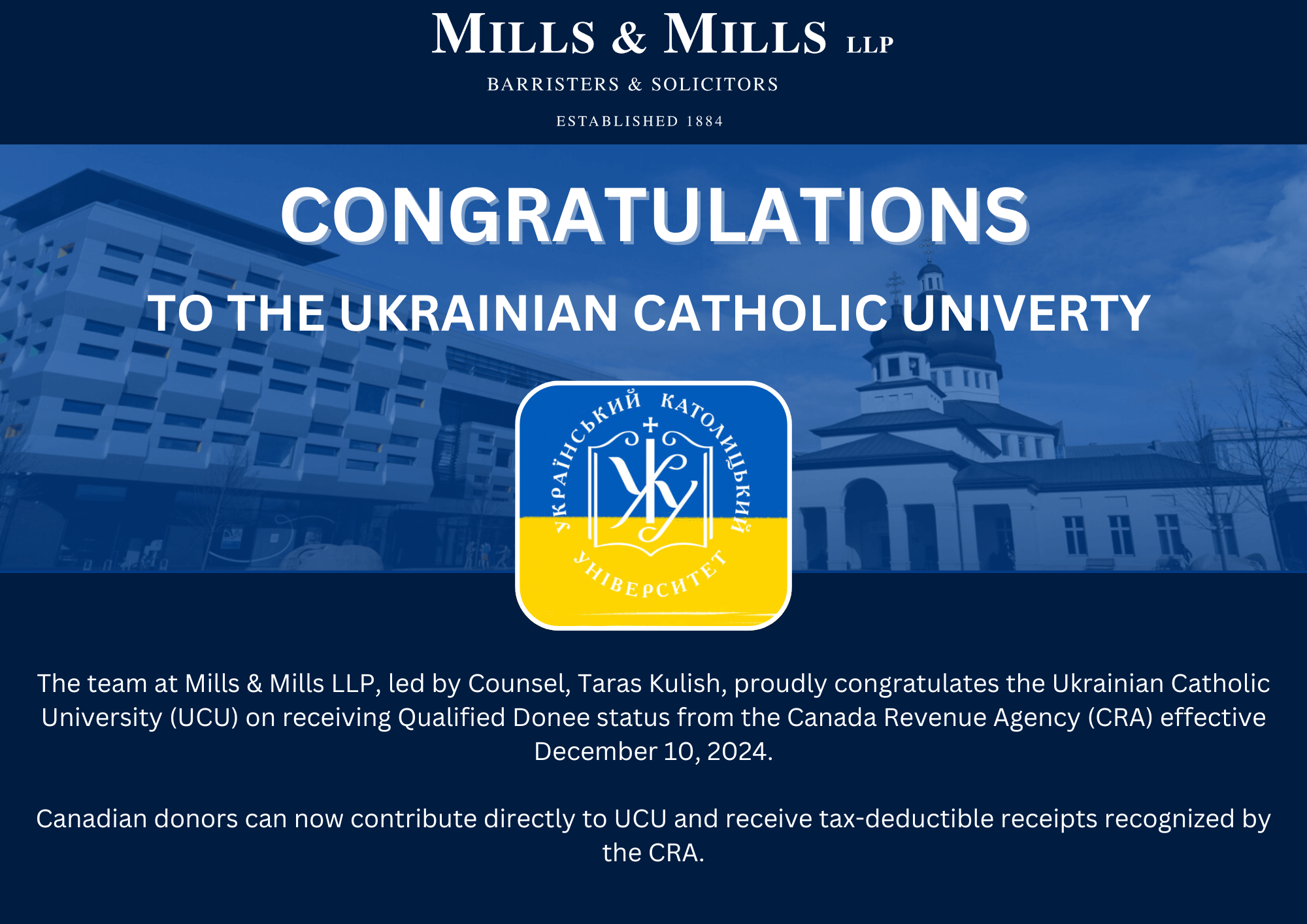 Ukrainian Catholic University (UCU) Approved as a Qualified Donnee ...